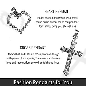 Silver Chain Necklace Men, 22 Inch Silver Rope Chain Cross Necklace for Men Silver Chain for Men Pendant Necklace Chains for Men Silver Cross Necklaces for Men Boys Silver Necklace for Men Women