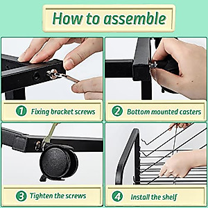 ZXMOTO Art Drying Rack Steel Drying Painting Racks Double Sided Wire Drying Shelf, 20 Shelves, 29x19x3 Inches