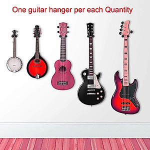 WOTLLA Guitar Wall Mount, Guitar Hanger Alloy Steel Guitar Wall Hangers for Acoustic Electric Guitar Banjo Bass Guitar, Gift for Guitar Players 2 Pcs