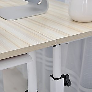 soges Adjustable Mobile Stand Up Desk Standing Desk Computer Desk Workstation Sit-Stand Desktop Standing Desk,White Maple 101-MP