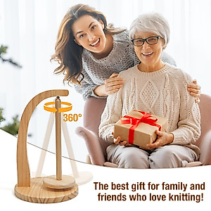 OPUHOHR Yarn Holder for Knitting and Crocheting, Yarn Ball Holder, Yarn Spindle Dispenser, Crochet Gift for Knitting Lovers