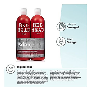 Bed Head by TIGI Urban Antidotes Resurrection Shampoo and Conditioner for Damaged Hair 25.36 fl oz 2 count