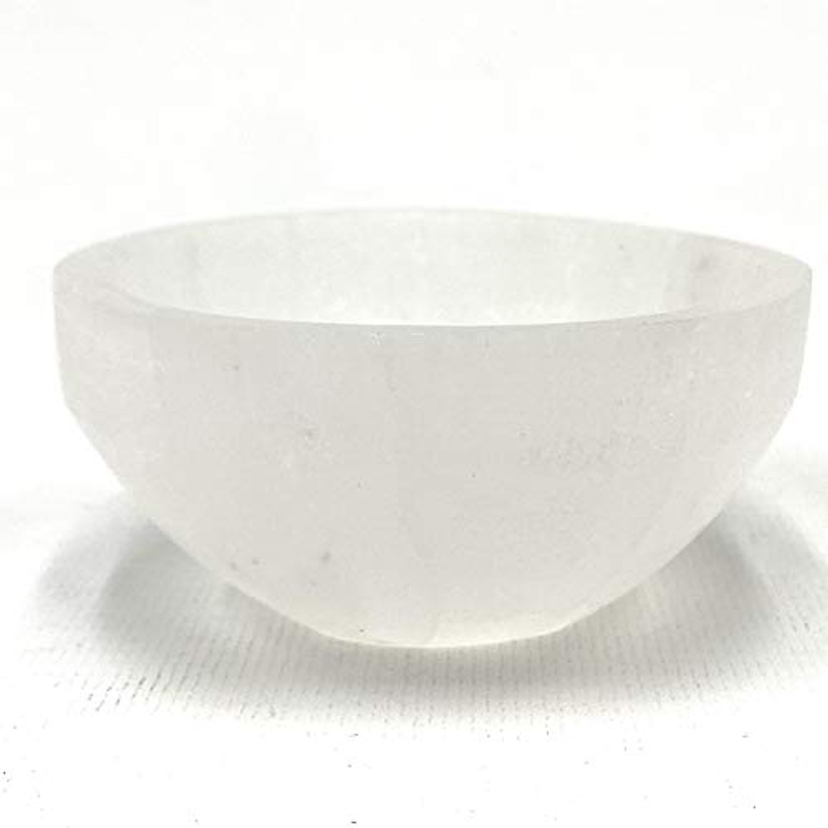 Paykoc Imports Small Selenite Bowl Dish 3" +- Hand Made Morocco