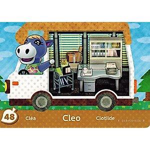 Nintendo New Leaf Animal Crossing Welcome Amiibo Card Cleo 48/50 USA Version