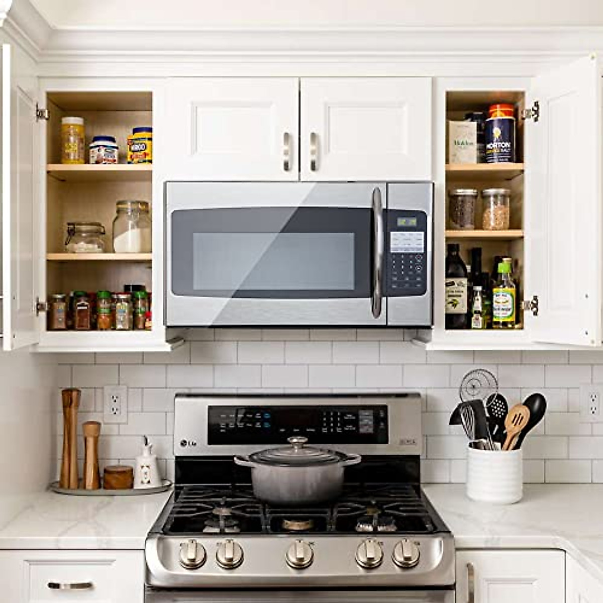 Over The Range Microwave 30 Inch with Vent, 1.6 Cu. Ft. Rangetop Microwave with Sensor Cook in Smudge-Proof Stainless Steel