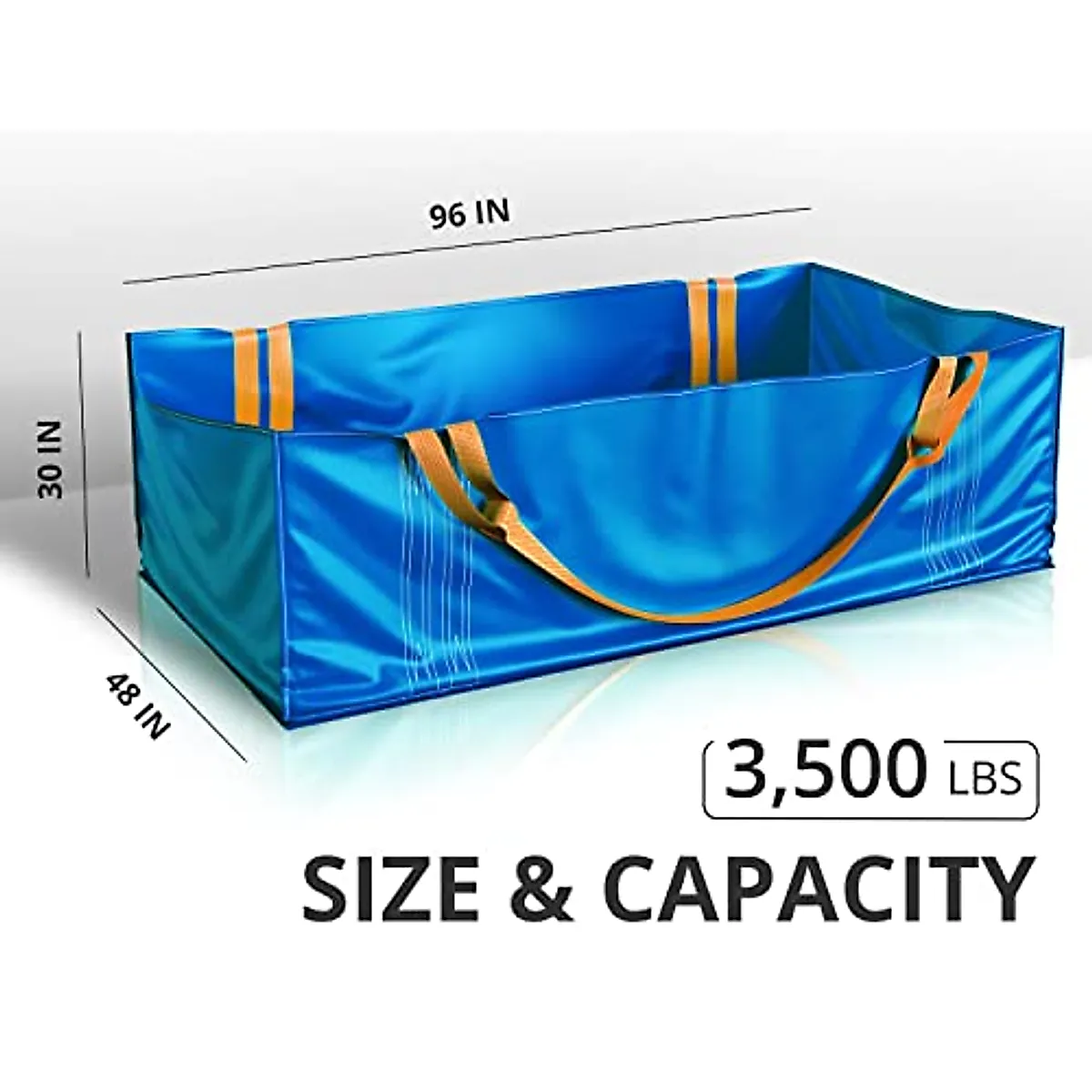 Skywin- Dumpster Bag, 2 Pack Reusable Yard Waste Bags, Foldable Yard Waste Container, Trash Bag for Waste Management, Multiple Times Use During Renovations, Can Hold Up to 3,500 lbs