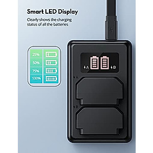 NP-FZ100 Camera Battery, Compatible for Sony A7iii, A7R V, Alpha A7C,A7R III, A7R IV, A9/A9S,A6600,A7R3 A7S III, A7R III,Alpha 9/9S, 2-Pack Replacement Battery Charger Set, Type C & Micro USB Ports