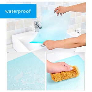 OBSCYON 12 Pack Refrigerator Mats, Refrigerator Liners Washable Fridge Mats Shelves Drawer Table Placemats 29*45cm (4 Green, 4 Pink, 4 Blue)