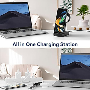 𝟮𝟬𝟮𝟯 𝗡𝗲𝘄 Charging Station for Samsung Multiple Devices,DUMTERR 3 in 1 Fast Charging Stand for Galaxy S23 ultra/S22/S21/Note20/Z Fold 4/Galaxy Buds,Wireless Charger for Galaxy Watch 5 Pro/4/3