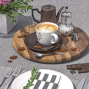 Lazy Susan Kitchen Cabinet Organizers - 13.2 Inch Acacia Wood Lazy Susan Turntable Organizer for Pantry Table Countertop Bathroom Organization and Storage, Non-Skid, Strong Kitchen Accessories