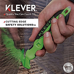 Klever Kutter, NSF Certified for Non-Splash Zone, Klever Innovations Stainless Steel Package Opener, Safety Cutter, Utility Knife, Red, 20/pk (KCJ-1RSS)
