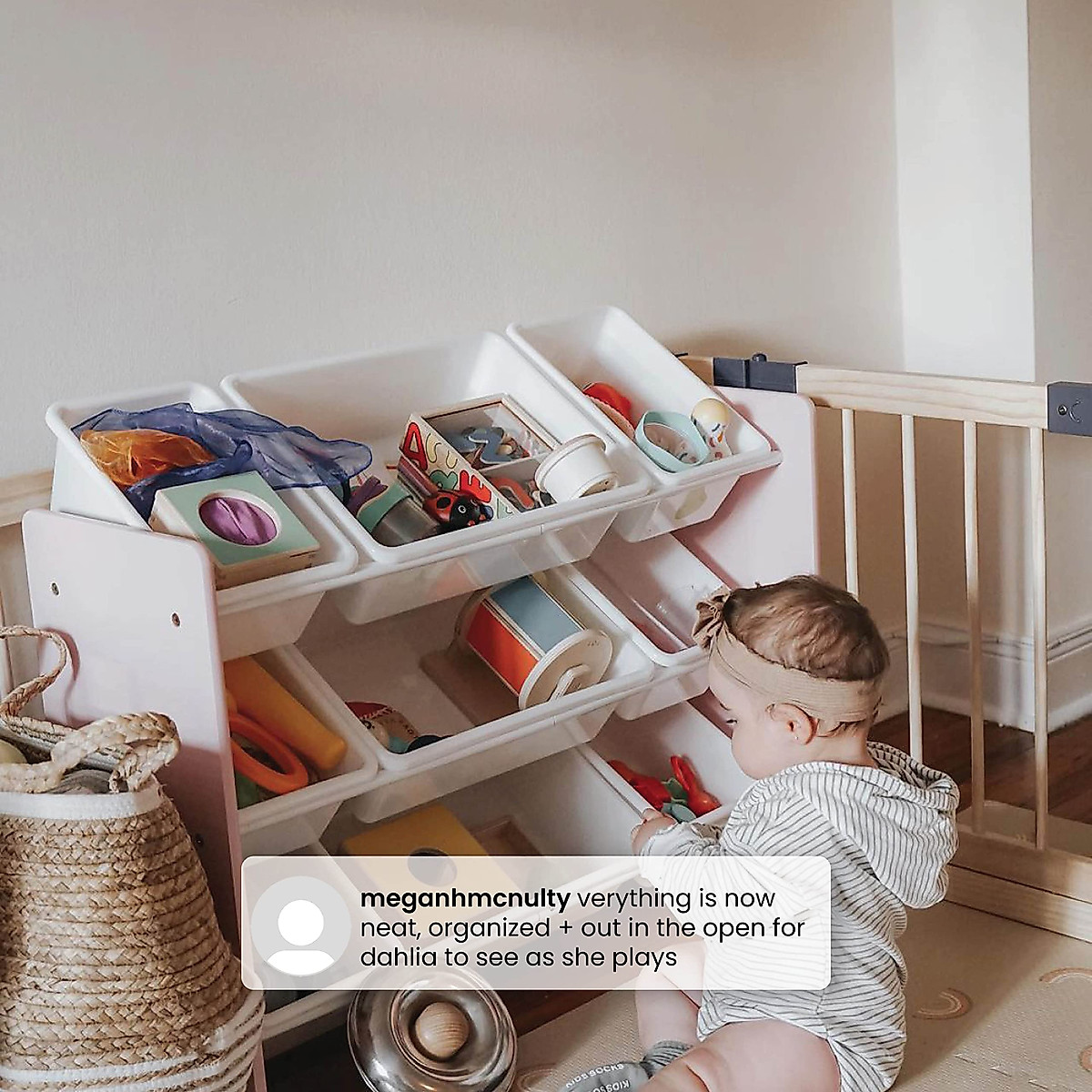 Delta Children MySize 9 Bin Plastic Toy Organizer, Greenguard Gold Certified, Bianca White