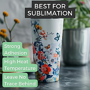 echomerx 20mm x 33m (108 ft) Blue Heat Resistant Tape - 3" Core | No Residue Heat Transfer Tape for Sublimation & Crafts | Ideal for Heat Press - 3-Pack