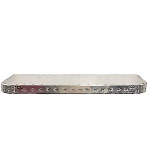 NauticalMart Floating Metal Shelf Silver Finish Deco Rack Aluminum Industrial Metal Urban Modern Design Aviator Inspired Aviation Rack Wall Mounted