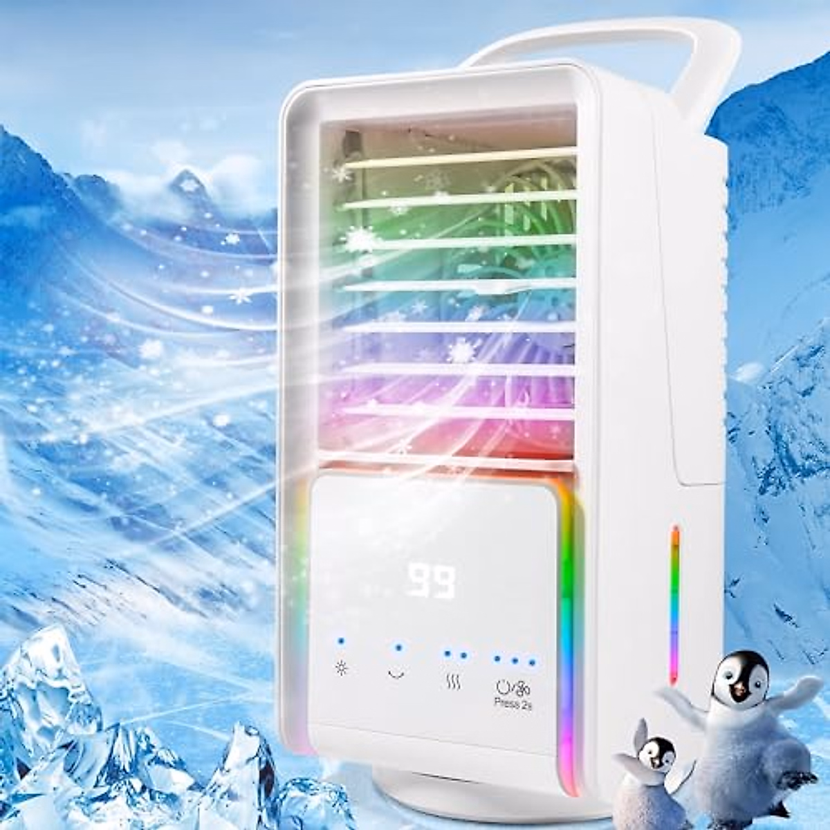 Portable Air Conditioners, Personal Mini Air Conditioner with 3 Wind Speed & 400ML Water Tank, USB Quiet Air Cooler for Small Room Bedroom Office Home