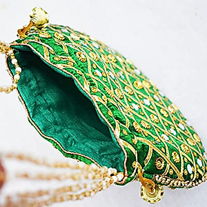 Potli Bags For Women's, Girls Potli Bag Women Stylish Shopping Bag, Women's Bags, Handmade Bags For Girls, Wedding Bags, Fancy Bags By YUSRA HANDICRAFTS, Green