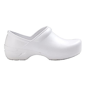 Anywear Guardian Angel Nursing Shoes Clogs for Women and Men, Antimicrobial Slip Resistant Shoes for Healthcare and Food Service, 8, White