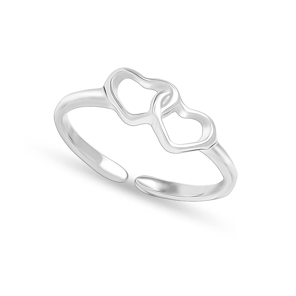 LeCalla 925 Sterling Silver Infinity Heart Open Adjustable Toe Rings for Women