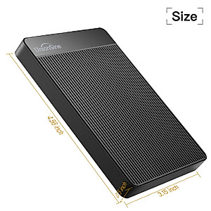 UnionSine 1TB Ultra Slim Portable External Hard Drive HDD-USB 3.0 for PC, Mac, Laptop, PS4, Xbox one,Xbox 360-Super Fast Transmission-HD-2510(Black)