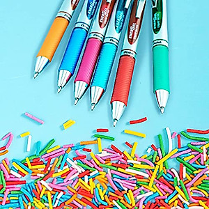 Pentel EnerGel 0.7 MM RTX Retractable Liquid Gel Pen, 10 Pack of New Assorted ink Colors, Metal Tip, Medium Line, Quick Dry No Smear