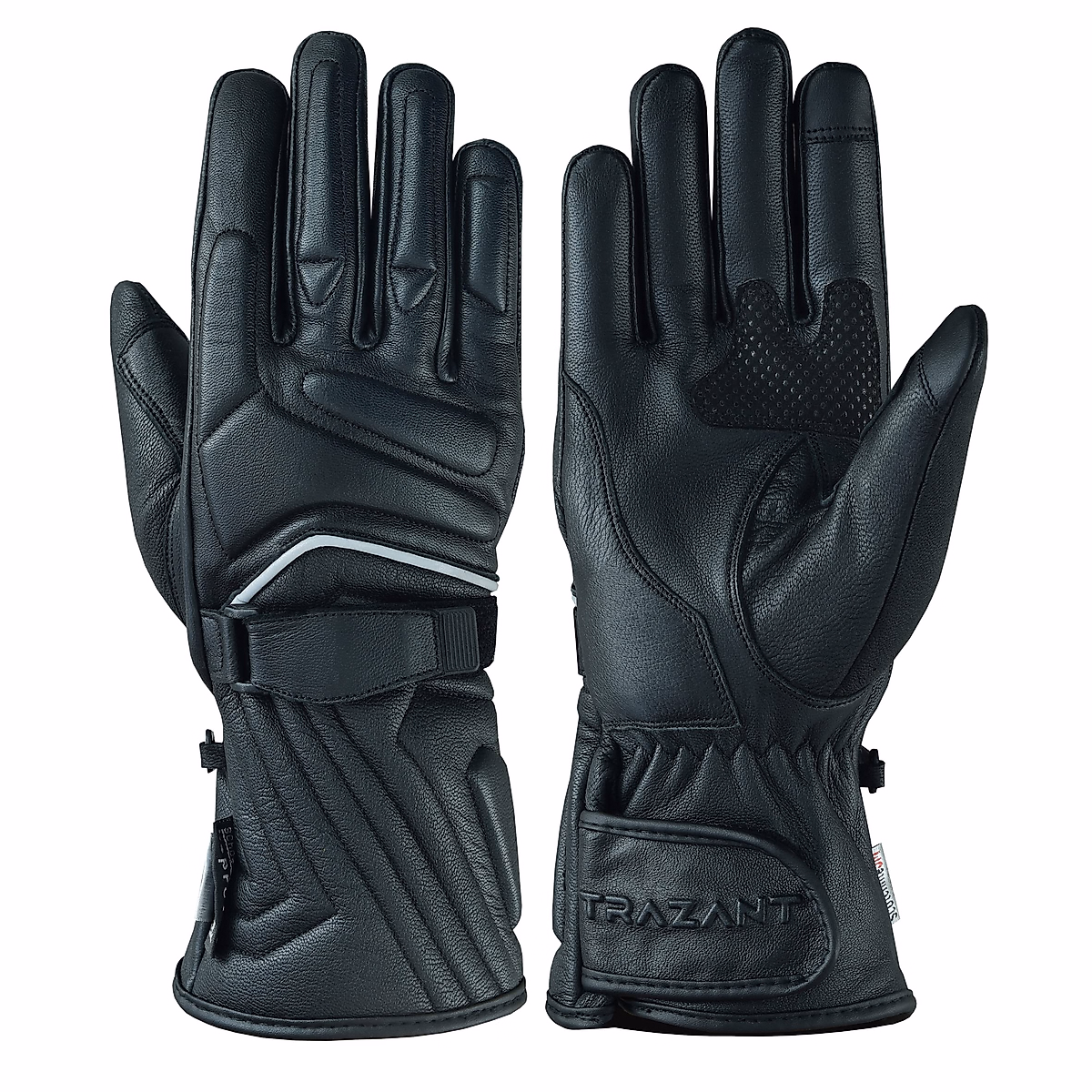 Goatskin Leather Motorcycle, Biker, Riding, Cruising, Motorbike Reinforced Palm Gloves (Medium)