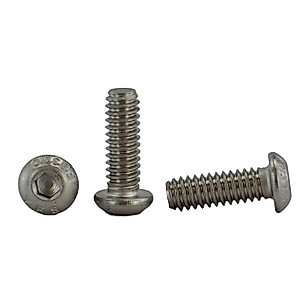 Stainless 1/4-20 x 3/4" (1/2" to 3" Available) Socket Button Head Cap Screws, Full Thread, Hex Drive, Stainless Steel 18-8, Coarse Thread (1/4-20 x 3/4)