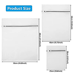 6Pcs Durable Mesh Laundry Bags for Delicates,Honeycomb Travel Laundry Bag with Zipper,Reusable Travel Storage Bags for Coats,Clothing Washing Bags for Jeans,Hosiery,Bras,Socks