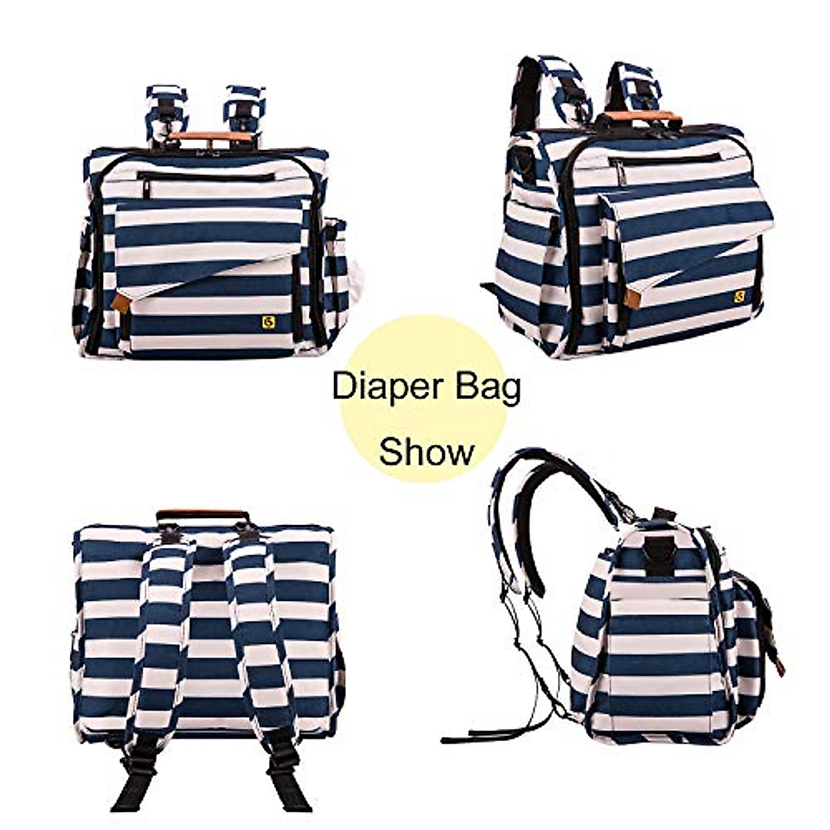 ALLCAMP Diaper Bag Large, Support Baby Stroller, Converted Into a Tote Bag