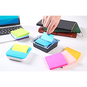 (8 Pack) Pop-up Sticky Notes 3x3 Inches, 8 Bright Colors Super Sticky Notes, Clean Removal, Recyclable, 84 Sheets/pad
