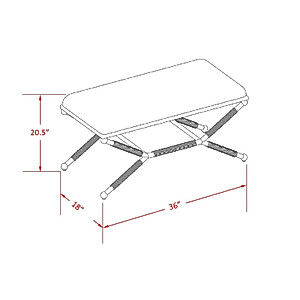 Linon Ashburn Campaign Bench Striped