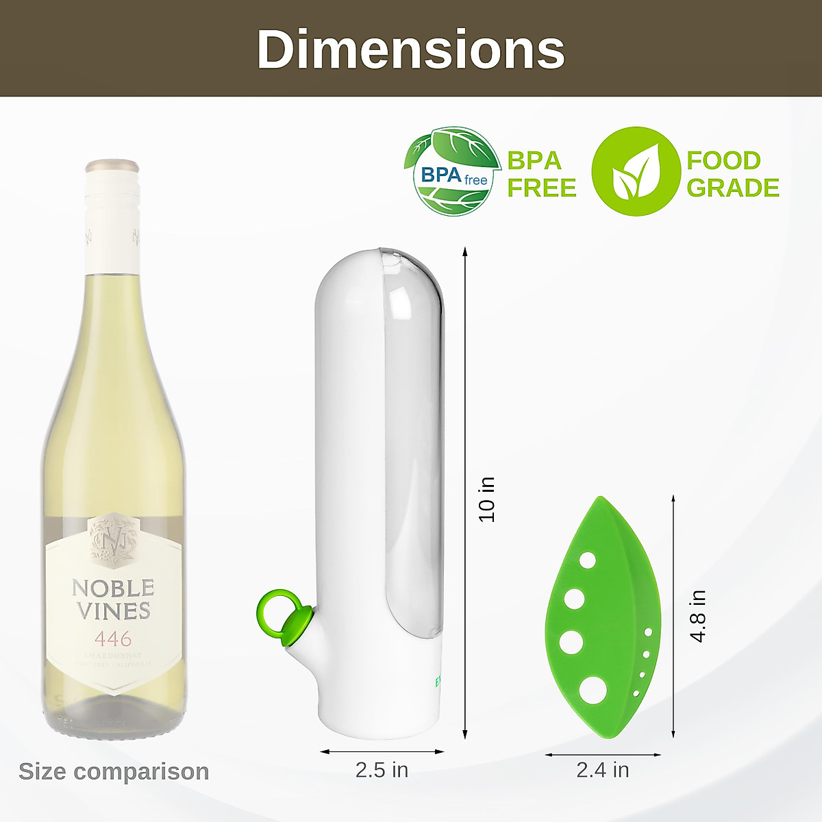 EXQUIZE Fresh Herb Keeper - Refrigerator Organizers - 3 Pack White BPA Free Round Containers - Includes Green Herb Tool - 2.5 Inches