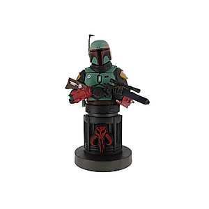 Exquisite Gaming: The Mandalorian: Boba Fett - Original Mobile Phone & Gaming Controller Holder, Device Stand, Cable Guys, Licensed Figure