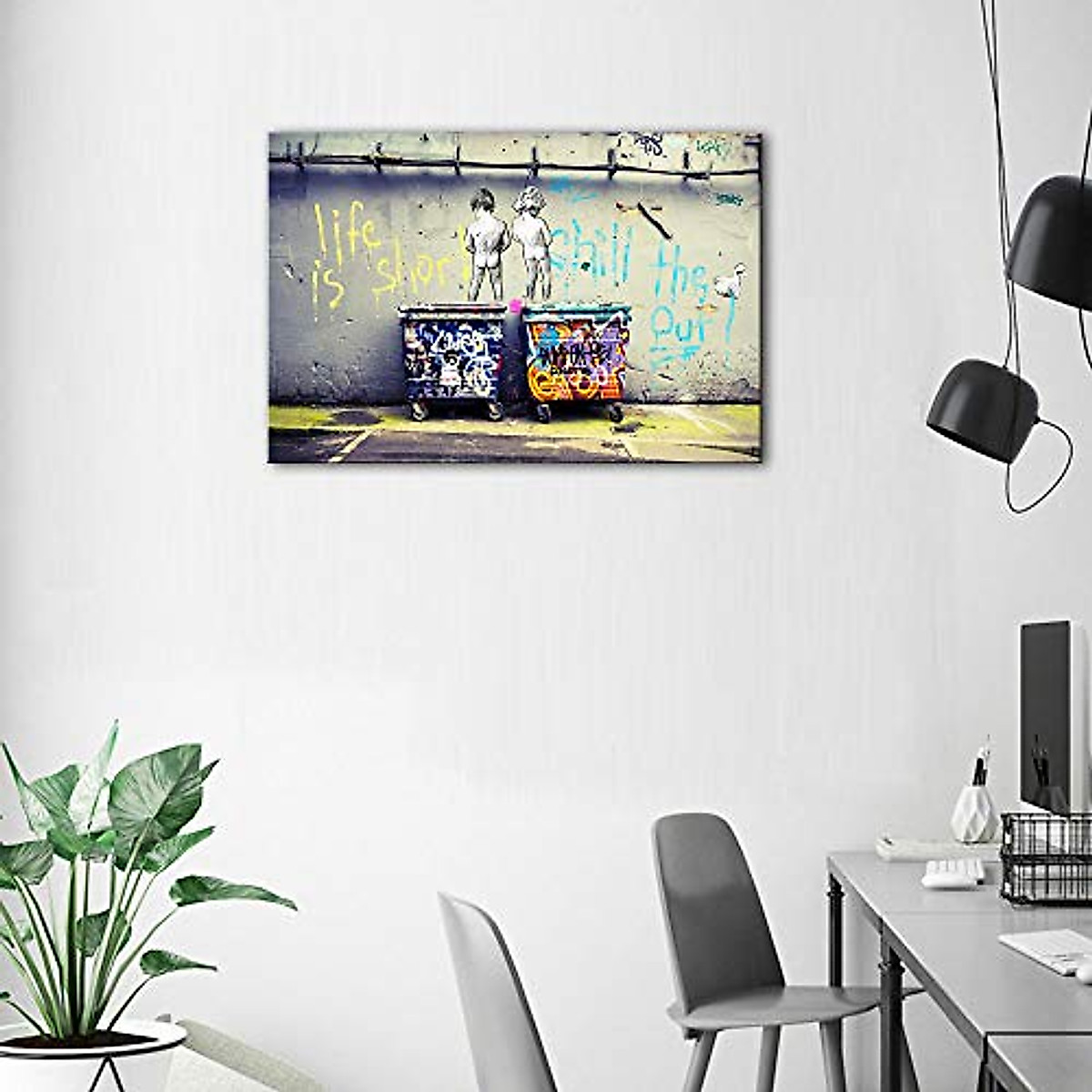 DINGDONG ART - Graffiti Street Art Canvas Graffiti Art Prints on Canvas Stretched Framed Canvas Wall Art Decor for Living Room Home Walls Ready to Hang