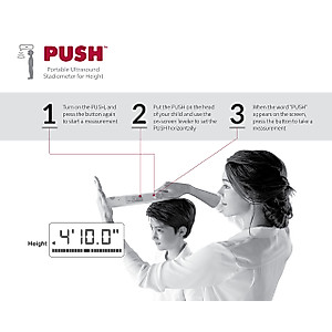 InBody Push Portable Ultrasound Stadiometer - Height Measuring Device for Children and Adults, Track Height Measurement, Room Temperature, and Humidity