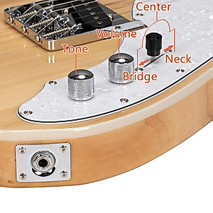 Bysesion Semi-Hollow Electric Guitar F Hole SS Pickups Maple Fingerboard White Pearl Pickguard Log Color