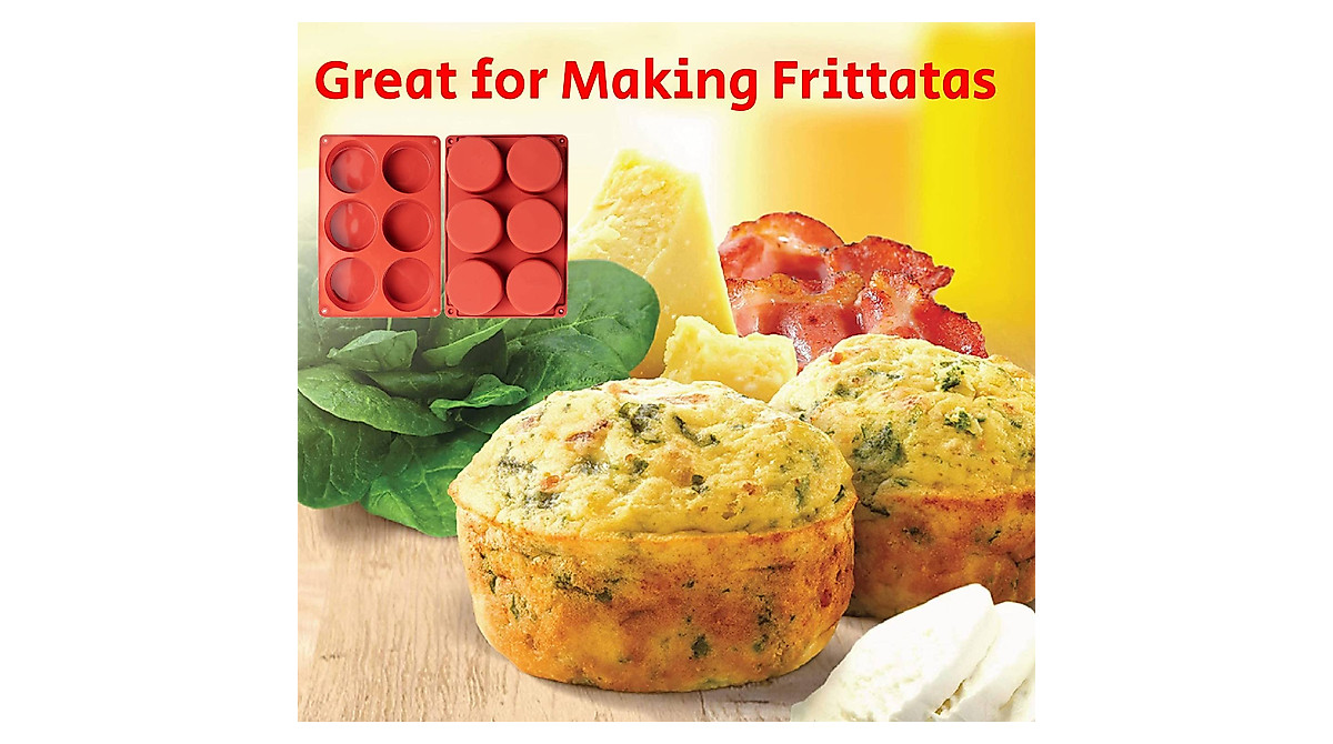 Silicone Egg Molds - 2 Pack for Frittatas & Breakfast