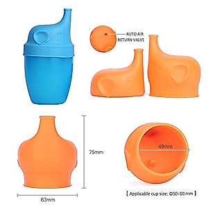 TOUGS Silicone Sippy Straw Cup Lids for Toddlers Babies (5 Pack) - Reusable, Spill-Proof, Durable - Stretches to Cover Tumblers, Yeti Rambler, Mason Jars, Cups and Mugs (Silicone Sippy Cup lids)