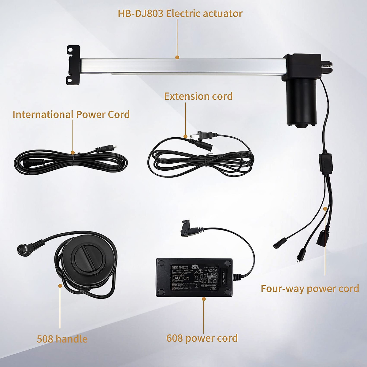 Feikeer Electric Recliner Motor Actuator, Replace okin JLDQ-11, JLDQ-1A, JLDQ.11.156.333K. Lift Chair/Sofa Electric Recliner Motor Actuator with Power Adapter&Hand Controller, Stroke:12.99"/330mm
