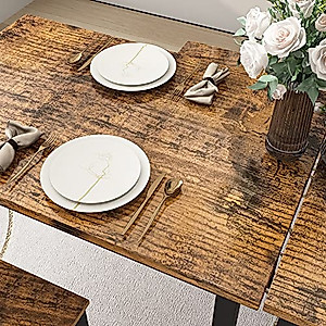 Recaceik 3 Piece Dining Table Set, Modern Bar Table Set w/ 2 Stools Kitchen Table Set for 2 Compact Design Kitchen Bar Table and Chairs for Dining Room, Living Room, Apartment, Small Space (Brown)