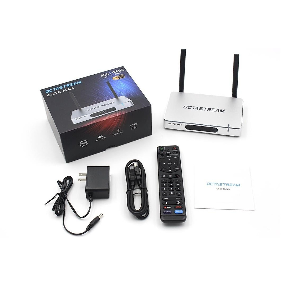 New OctaStream Elite Max Latest Technology Android TV Box 2025, Android Tv Box, Voice Control Remote, 6K with 4Gb RAM & 64 GB Media Player
