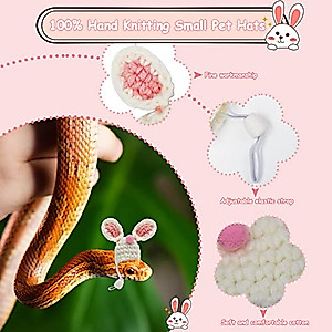 Cute Pet Mini Hat, Boyistar Small Animals Hand Knitted Hat for Hamsters Adjustable Elastic Strap Pet Funny Hat for Snakes, Guinea Pig, Lizards, Repiles Party Hat Small Animal Costume Accessories