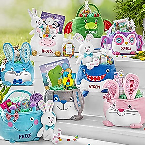 Let’s Make Memories Personalized Furry Critter Easter Basket for Kids - Blue Bunny