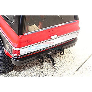 Aluminum Rear Bumper Mount + D-Rings + Tow Hook For Traxxas TRX-4 Chevrolet K5 Blazer (82076-4) - 3Pc Set Black