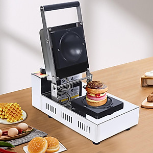 Ice Cream Burger Maker, 1Kw Electric Burger Waffle Maker Machine, Panini Hamburger Press Baking Machine For To Make Ice Cream Hamburgers Sandwiches Bread