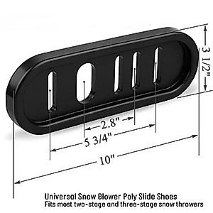 Universal Snow Thrower Slide Shoes (2 Pack) 490-241-0010 Fits Most 2-and 3-Stage Throwers Snowblower Skid Shear Pins Carriage Bolts Includes Mounting Hardware for MTD Troy-Bilt Yard Machines