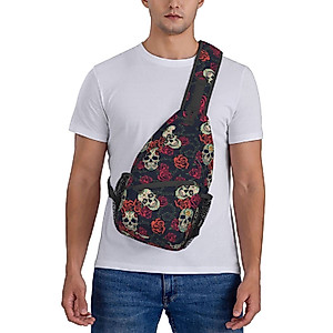 Fylybois Skull Sling Bag Travel Crossbody Backpack for Women Crossbody Chest Daypack Presents