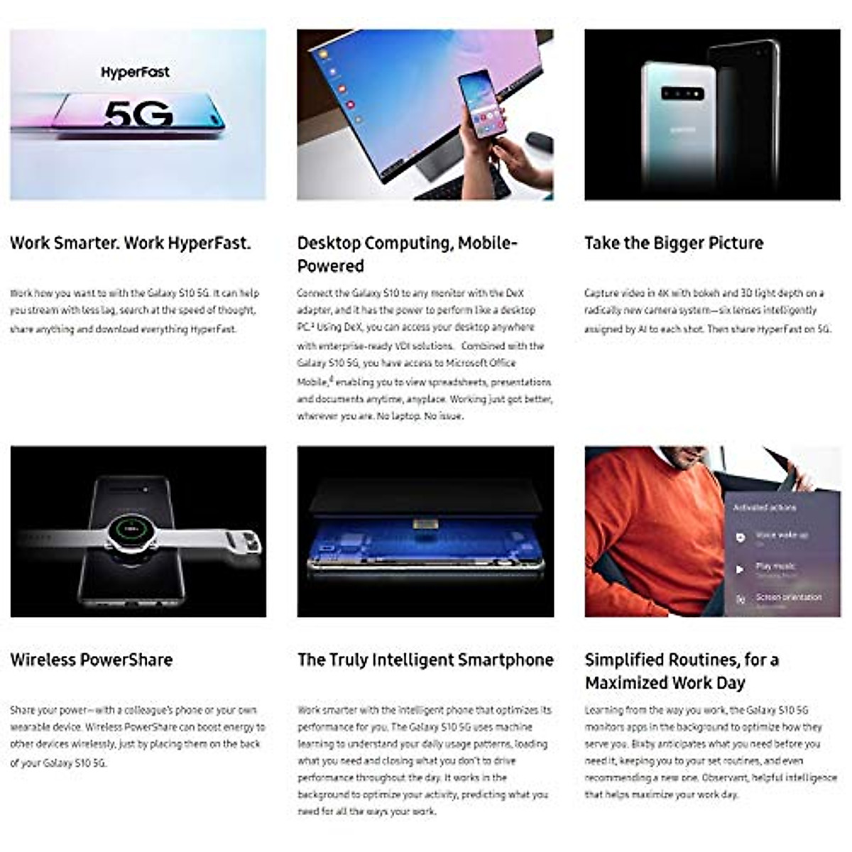 Samsung Galaxy S10 5G (256GB, 8GB RAM) 6.7" 5G Volte GSM AT&T Unlocked (Renewed)