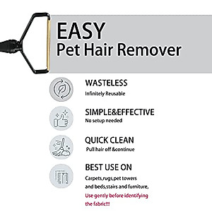 Pet Hair Remover,Cleaner Pro Pet Hair,Reusable Dog Hair Remover &Cat Hair Remover, Multi Carpet Hair Removal Tool and Carpet Scraper, Easy Pet Fur Remover for Couch,Carpet,Furniture&Pet Towers