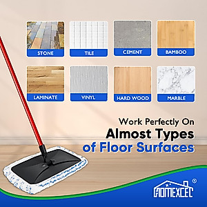 HOMEXCEL Reusable Microfiber Mop Pads Compatible with O-Cedar Hardwood Floor'N More Microfiber Mop-Mop Head Pads Refills for Wet and Dry Use-2 Pack