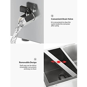 3- Pan Commercial Bain Marie Buffet Food Warmer Large Capacity 21 Quart Electric Steam Table 6'' Deep Stainless Steel Countertop Food Warmer for Parties, Catering and Restaurants